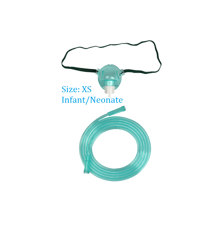 Custom Disposable Oxygen Mask With Tubing child size XS, neonate/infant ...
